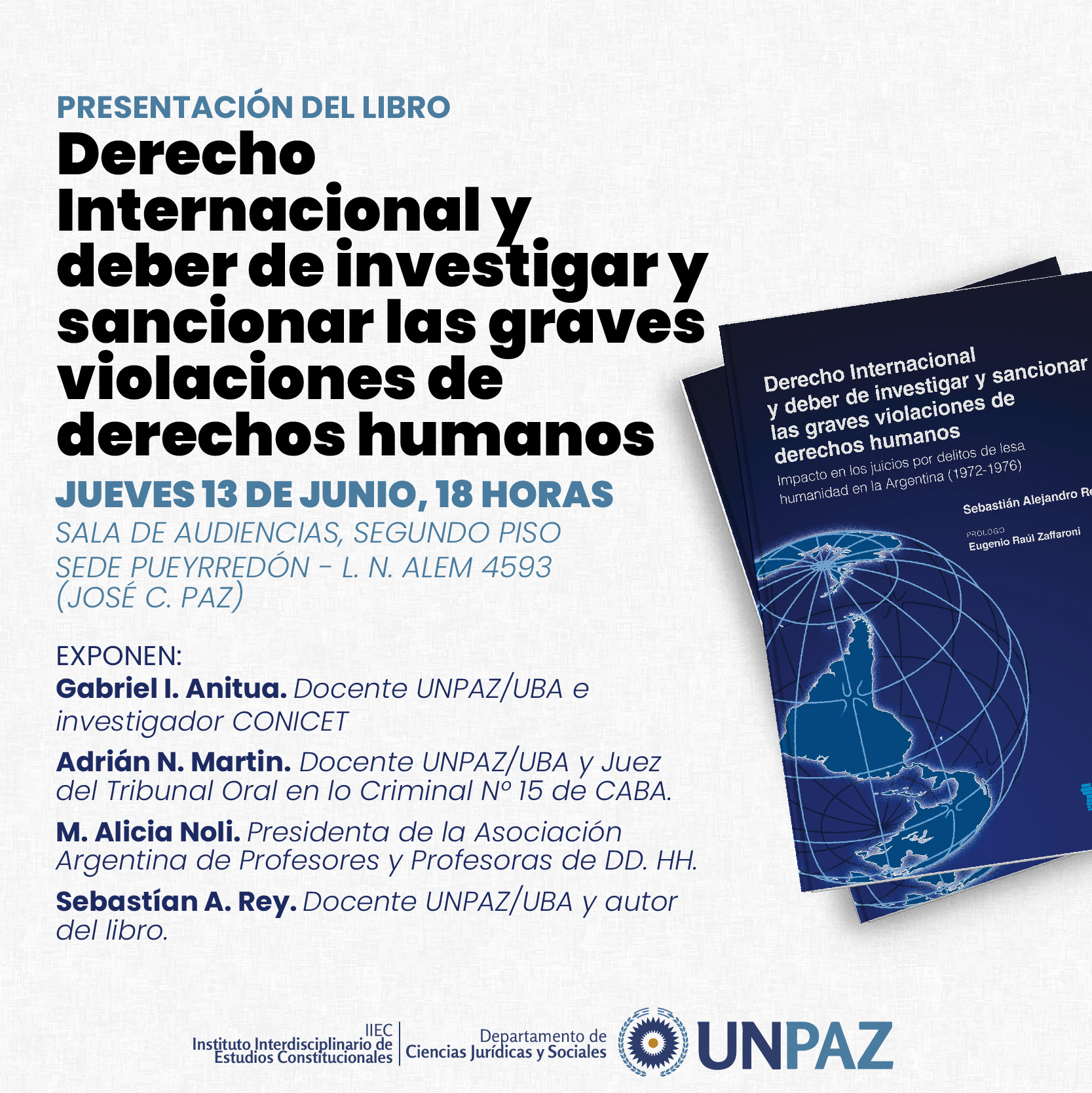 Presentación del libro "Derecho Internacional y deber de investigar y sancionar las graves ...